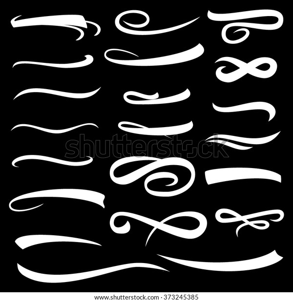 Set White Underline Lettering Lines Isolated Stock Vector (Royalty Free ...