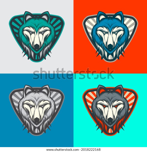 Set Wild Wolf Badge Vector Stock Vector (Royalty Free) 2018222168 ...