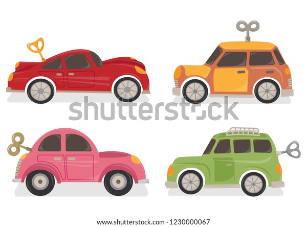 Set Wind Car Toys Vector Illustration Stock Vector (Royalty Free ...