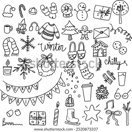 Christmas Line Drawing | Free download on ClipArtMag
