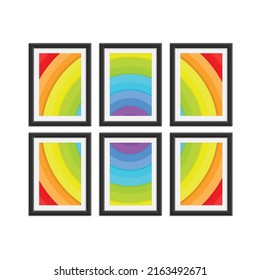 Set Wooden Frames Rainbow Wooden Square Stock Vector (Royalty Free ...