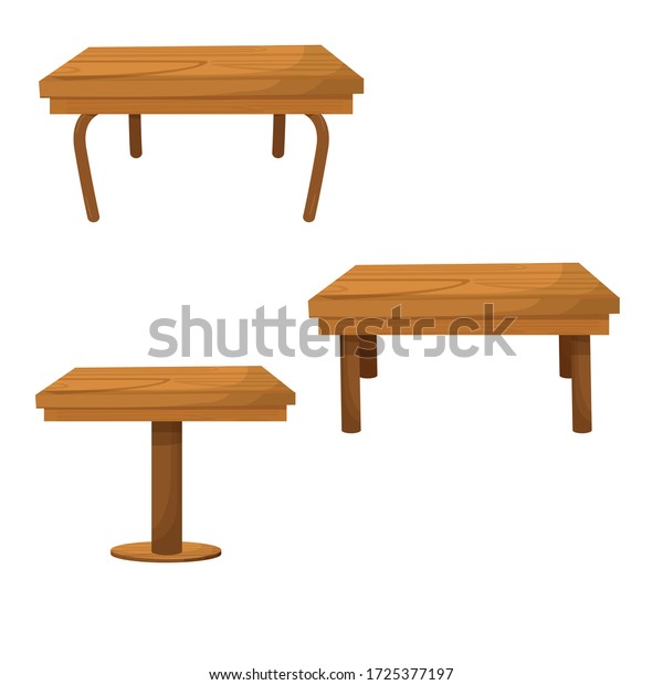 Set Wooden Tables Vector Illustration Stock Vector (Royalty Free ...