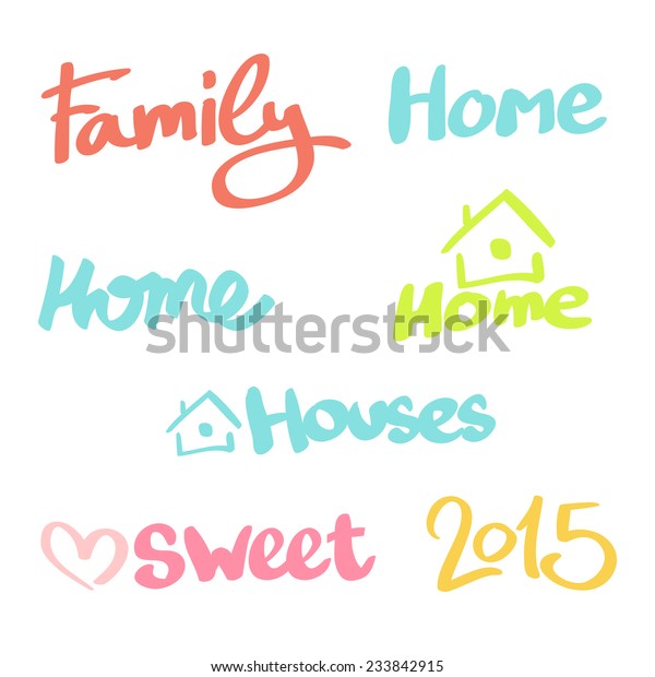 Set Words Logo Design Home Sweet Stock Vector (Royalty Free) 233842915 ...
