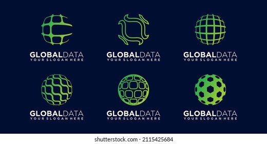 Set World Digital Logo Design Vector Stock Vector (Royalty Free ...