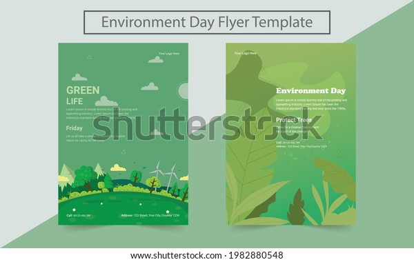 Set World Environment Day Flyers Posters Stock Vector (Royalty Free ...