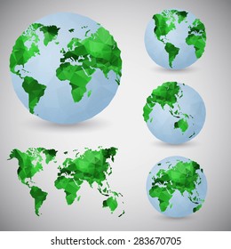 Two Globes Representing Earth Planisphere Stock Vector (Royalty Free ...