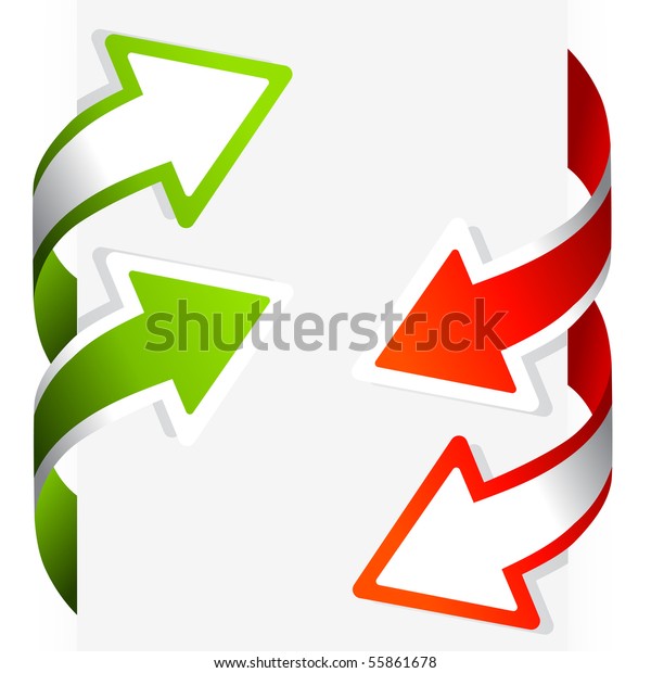 Set Wrap Around Arrows Green Red Stock Vector (Royalty Free) 55861678 ...