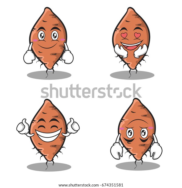 Set Yam Character Cartoon Collection Stock Vector (Royalty Free) 674351581