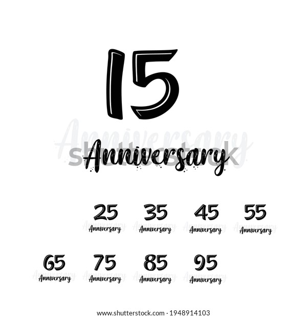 Set Year Anniversary White Background Color Stock Vector (Royalty Free ...