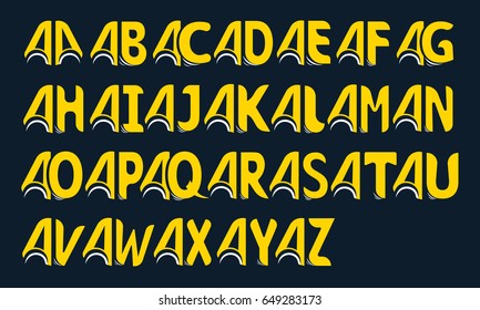 Set Yellow Alphabet Made Linked Letters: เวกเตอร์สต็อก (ปลอดค่า ...