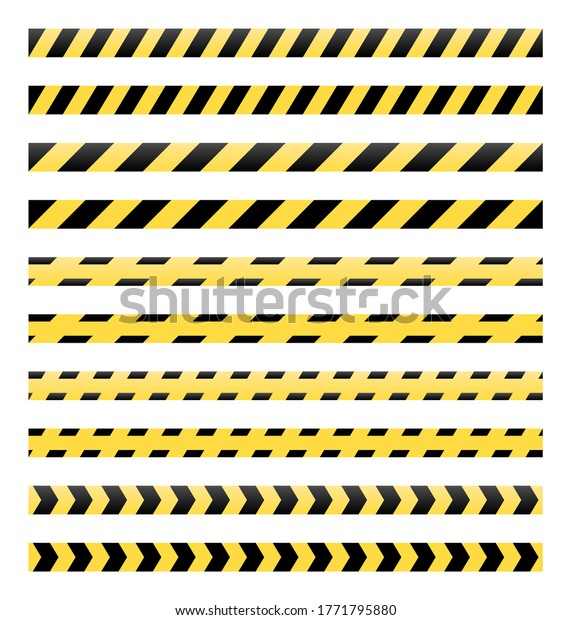 Set Yellow Black Ribbons Vector Illustration Stock Vector (Royalty Free ...