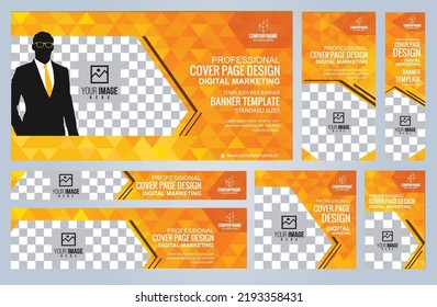 Set Yellow Black Web Banners Templates Stock Vector (Royalty Free ...