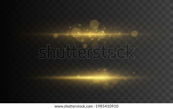 Set Yellow Light Effect Sparkling Particles Stock Vector (Royalty Free ...