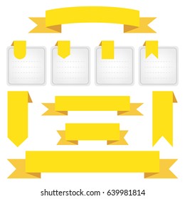 Set Yellow Ribbon Banners Stock Vector (Royalty Free) 639981814