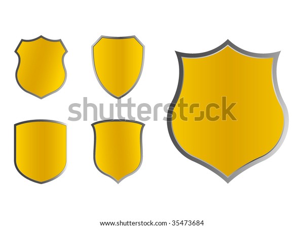 Set Yellow Shields Stock Vector (Royalty Free) 35473684 | Shutterstock