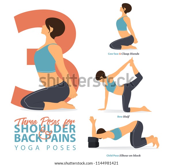 Set Yoga Postures Female Figures Infographic Stock Vector (Royalty Free ...