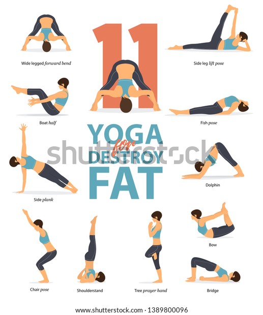 Set Yoga Postures Female Figures Infographic Stock Vector (Royalty Free ...