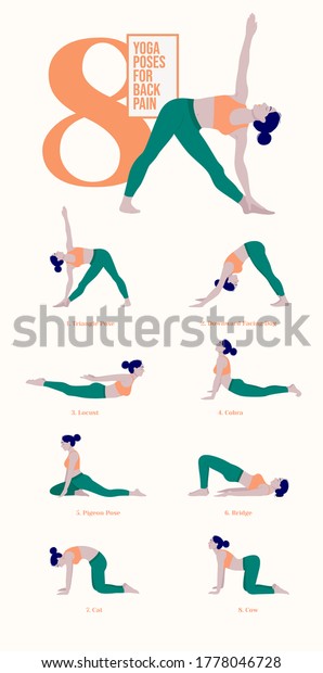 Set Yoga Postures Female Figuresyoga Poster Stock Vector (Royalty Free ...