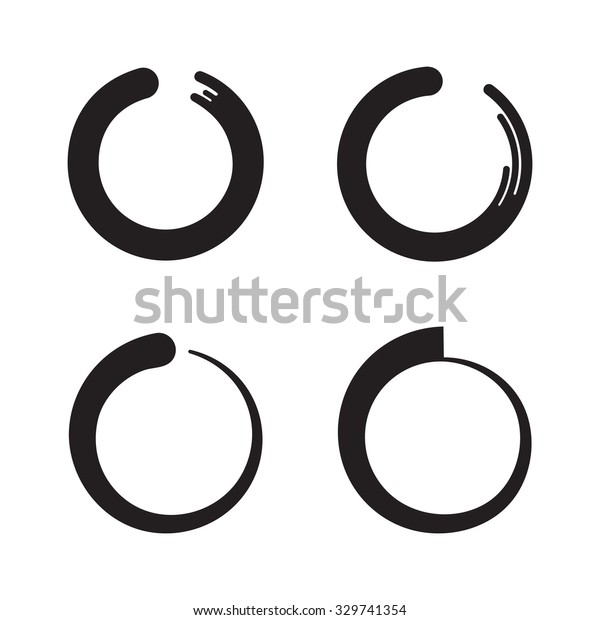 Set Zen Enso Circles Modern Minimalist Stock Vector (Royalty Free ...