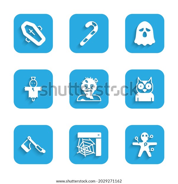 Set Zombie Mask Spider Web Voodoo Stock Vector (Royalty Free ...
