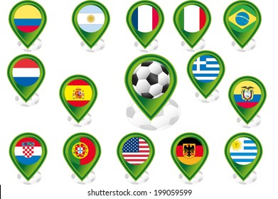 Seto Flag Pointers Soccer Football Motif Stock Vector (Royalty Free ...