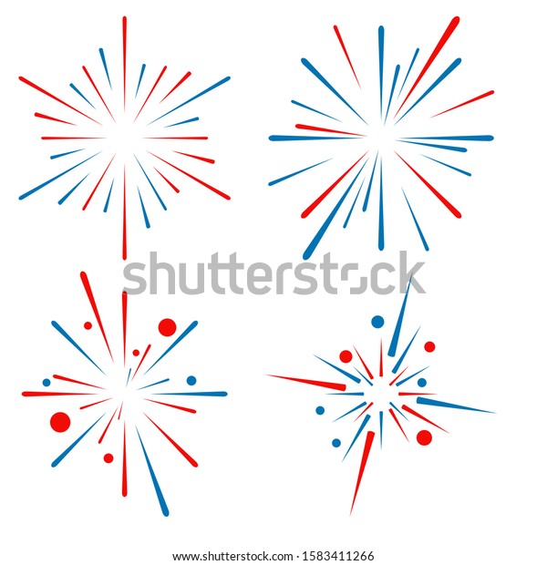 Sets Colorful Fireworks Star Particles Vector Stock Vector (Royalty ...