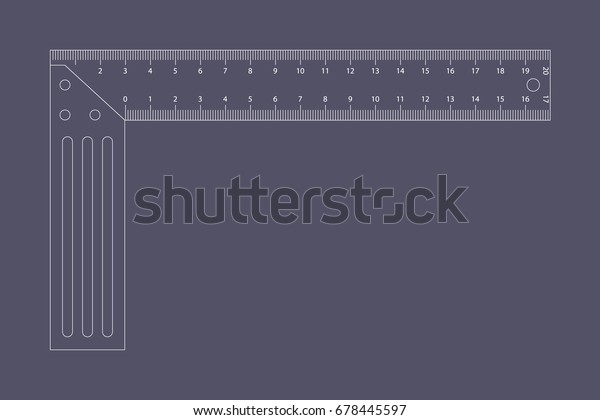 Setsquare Vector Line Illustration On Dark Stock Vector (Royalty Free ...