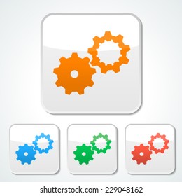 Setting Buttons Vector Gear Illustration Glossy Stock Vector (Royalty ...