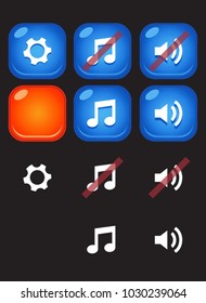 Settings Buttons Mobile Game Assets Stock Vector (Royalty Free ...
