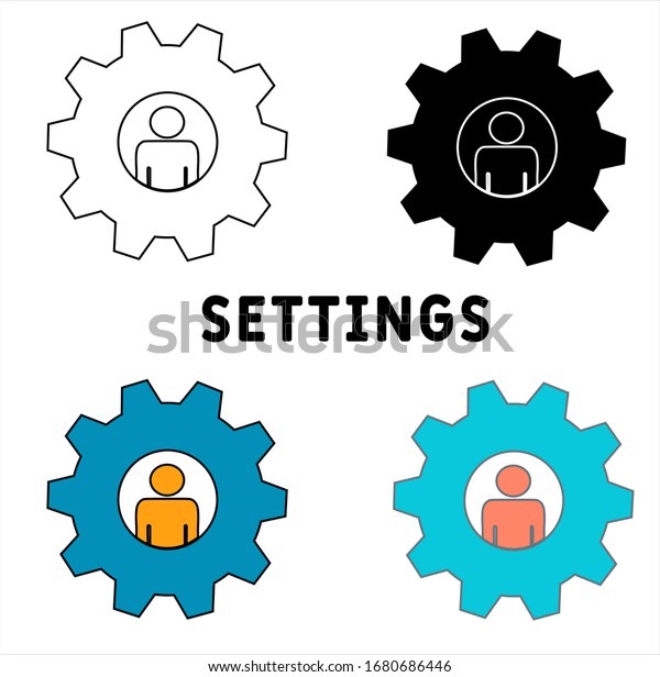 Settings Icon Cog Wheel Icon Team Stock Vector (Royalty Free ...