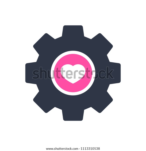 Settings Icon Tools Utensils Icon Heart Stock Vector (Royalty Free ...
