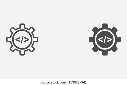 Settings Outline Filled Vector Icon Sign Stock Vector (Royalty Free ...