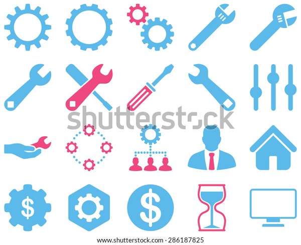 Settings Tools Icons Vector Set Style Stock Vector (Royalty Free ...