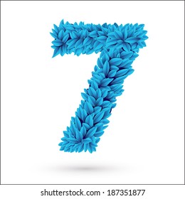 Seven 7 Number Blue Font Vector Stock Vector (Royalty Free) 187351877 ...
