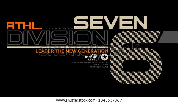 Seven Division Modern Stylish Typography Slogan Stock Vector (Royalty ...