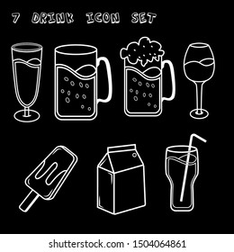Seven Drink Style Icon Set On Stock Vector (Royalty Free) 1504064861 ...