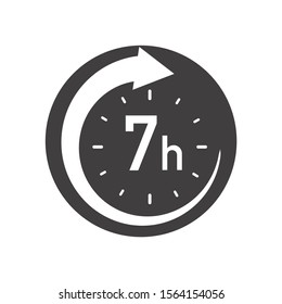Seven Hours Round Icon Arrow Black Stock Vector (Royalty Free ...
