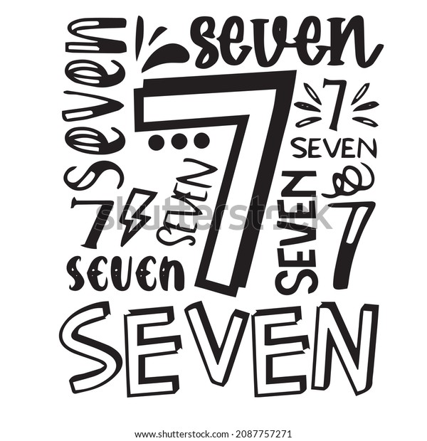Seven Logo Inspirational Quotes Typography Lettering Stock Vector ...