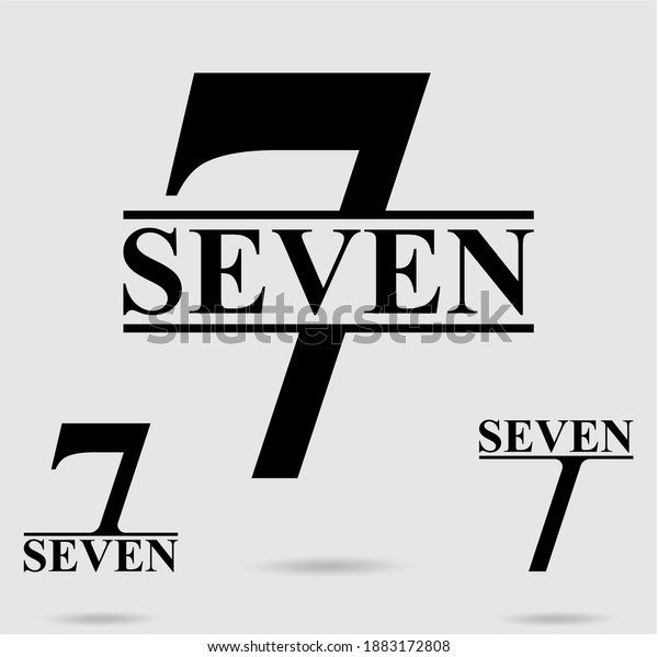 Seven Numeral Word Logo Number Seven Stock Vector (Royalty Free ...