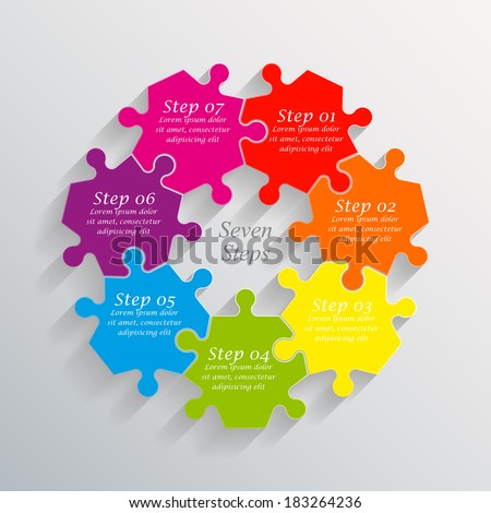 Seven Piece Flat Puzzle Infographic Presentation Stock Vector (Royalty ...