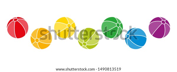 Seven Rainbow Colored Balls Jumping Around Stock Vector (Royalty Free ...