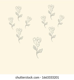 Seven Roses Form Sketch Drawing Black Stock Vector (Royalty Free ...