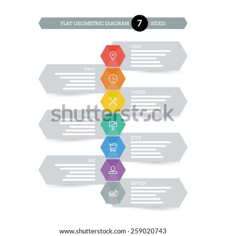 Seven Sided Flat Geometric Diagram Template Stock Vector (Royalty Free ...