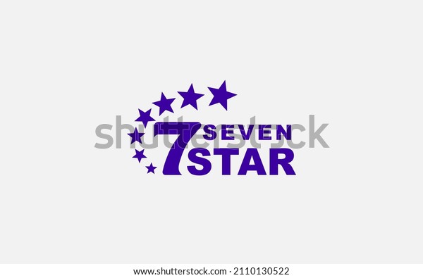 Seven Star Number Logo Design Concept Stock Vector (Royalty Free ...