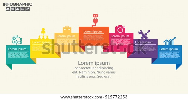 Seven Steps Diagram Template Stock Vector (Royalty Free) 515772253
