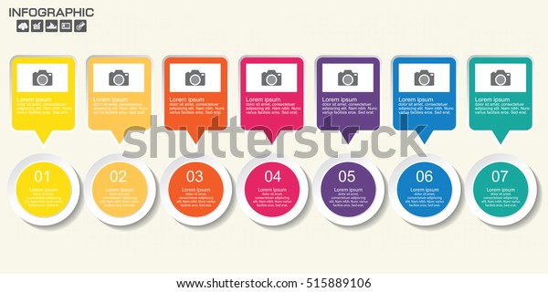 Seven Steps Diagram Template Stock Vector (Royalty Free) 515889106 ...