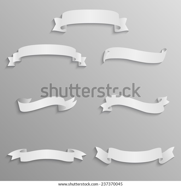 Seven Vector Realistic Banners Ribbons Paper Stock Vector (Royalty Free ...