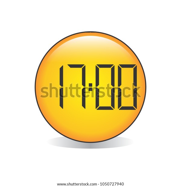 Seventeen Oclock Digital Clock Emoji Vector Stock Vector (Royalty Free ...