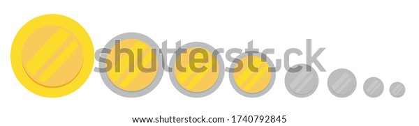 Several Coins Different Sizes Stock Vector (Royalty Free) 1740792845 ...