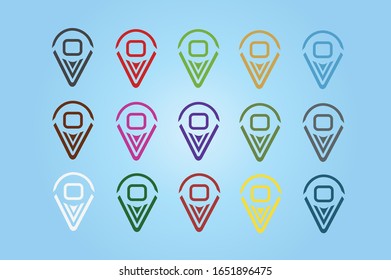 Several Colored Pin Icons Suitable Websites Stock Vector (Royalty Free ...